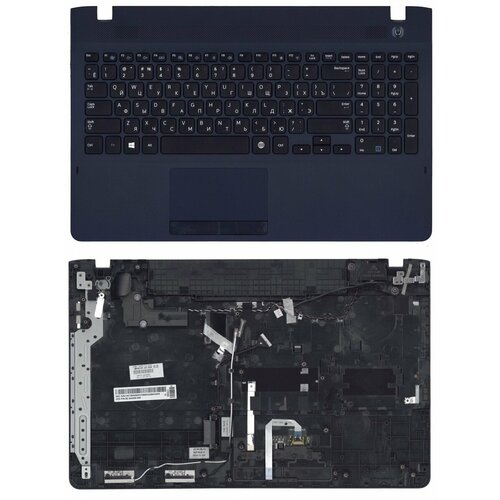 Клавиатура для ноутбука Samsung NP305V5A черная c темно-синим топкейсом