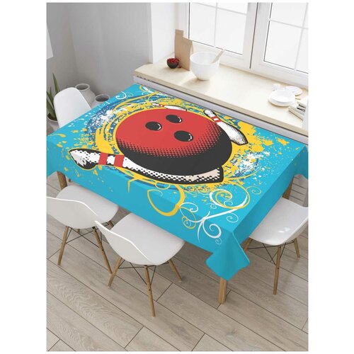 Скатерть прямоугольная JoyArty на кухонный стол "Шар для боулинга" из оксфорда, 120x145 см