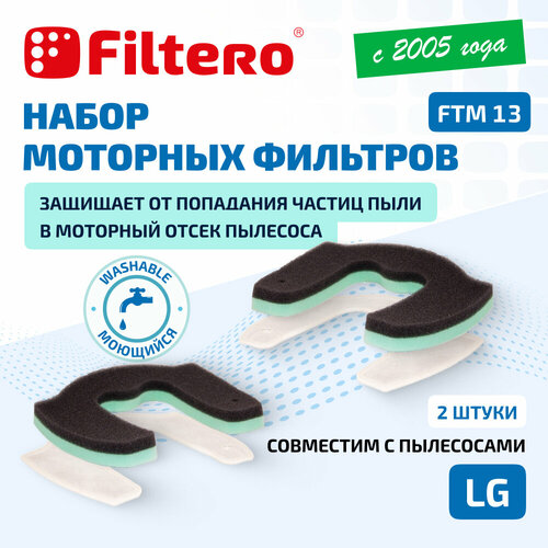 Моторный фильтр Filtero FTM 13 для пылесосов LG, 2 штуки