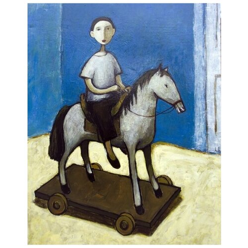 Постер на холсте Мальчик на лошадке (Boy on horse) 40см. x 50см.