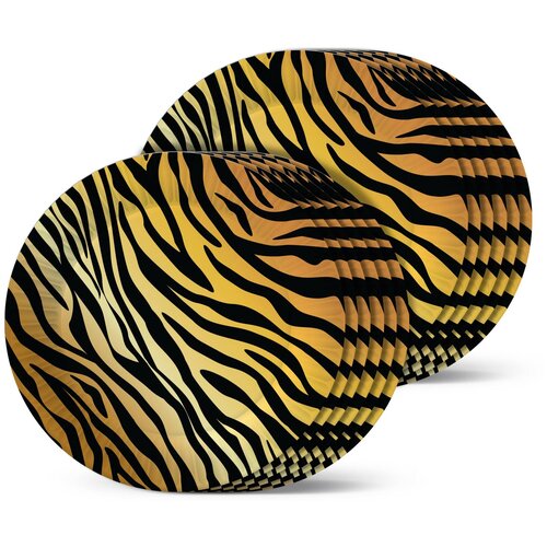 Набор бумажных тарелок "Тигр" Дизайн 5 (12 шт * d=180 мм)