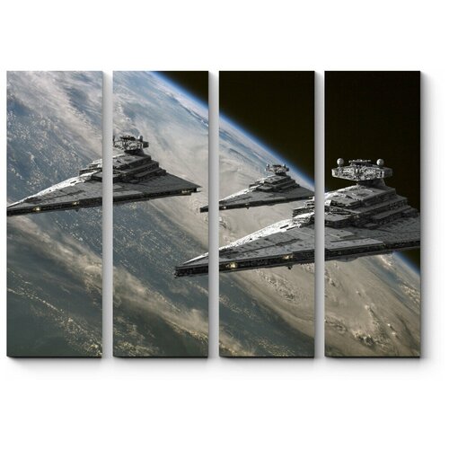Модульная картина Межгалактические корабли 200x150