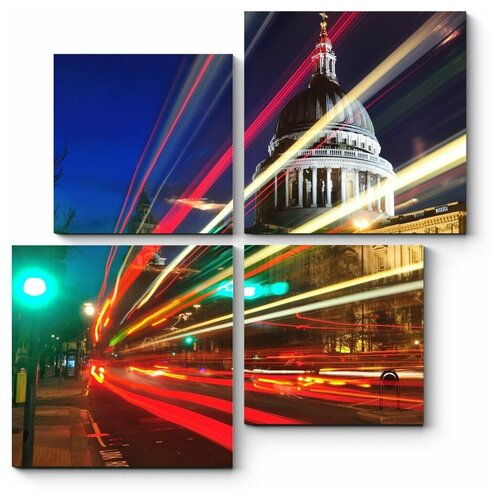 Модульная картина Огни ночного Лондона 70x70
