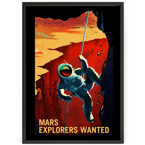 Космический постер на стену ретро-футуризм от NASA - Ты нужен на Марсе 90 x 60 см в тубусе