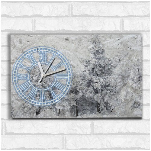 Настенные бесшумные часы ОСП со смещенным циферблатом праздники пейзаж - 2034