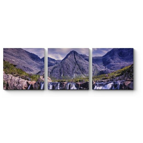 Модульная картина Водопады в горах 190x63
