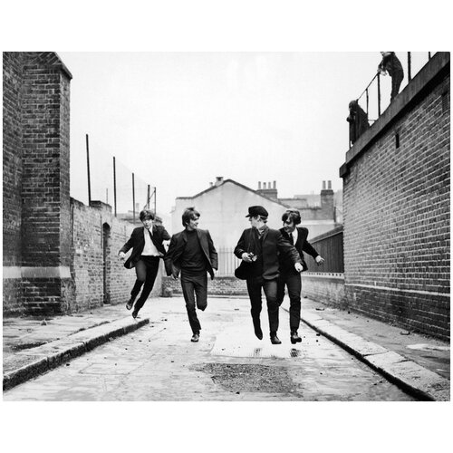 Постер / Плакат / Картина The Beatles - Вечер трудного дня 40х50 см в раме