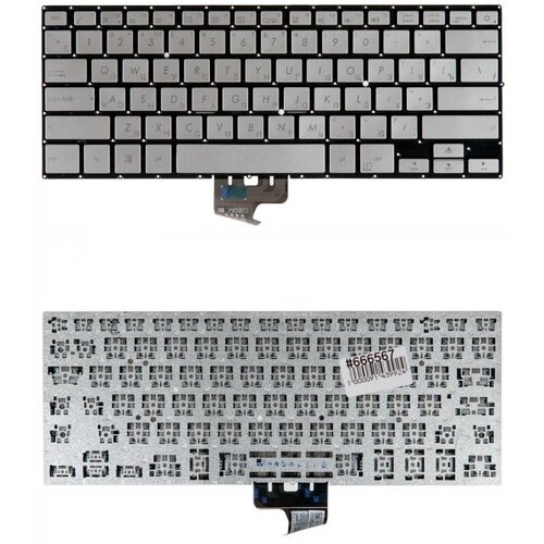 Keyboard / Клавиатура для ноутбука Asus NX500JK серебристая