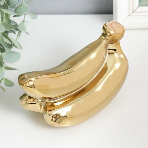 SUI Сувенир керамика "Связка бананов" золото 9х17х7,5 см