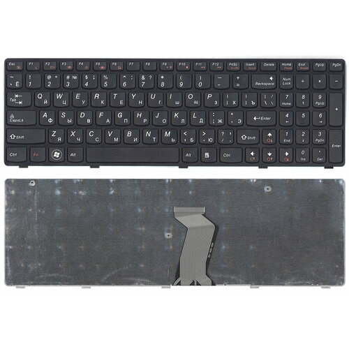 Клавиатура для ноутбука Lenovo IdeaPad Z780 черная с черной рамкой