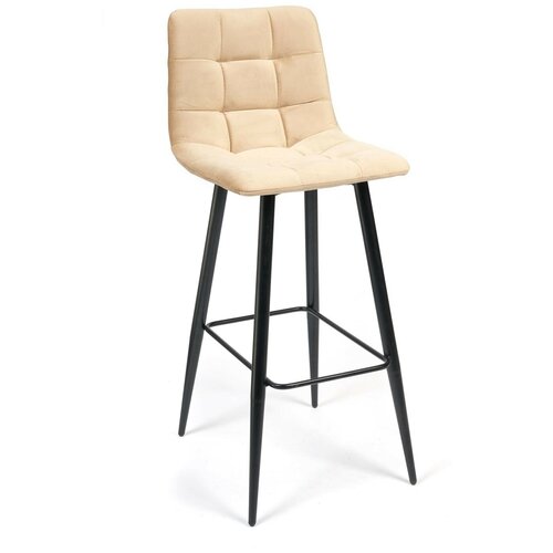 Комплект стульев барных TetChair CHILLY (mod.7095б) ткань/металл, 53х44х104 см, высота до сиденья 76 см, бежевый, черный