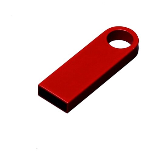 Компактная металлическая флешка с круглым отверстием (4 Гб / GB USB 2.0 Красный/Red mini3 Flash drive)