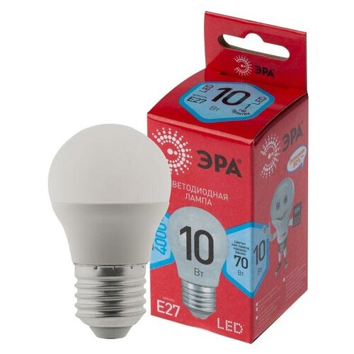 Лампа светодиодная ЭРА RED LINE LED P45-10W-840-E27 R 10 Вт, 4 шт