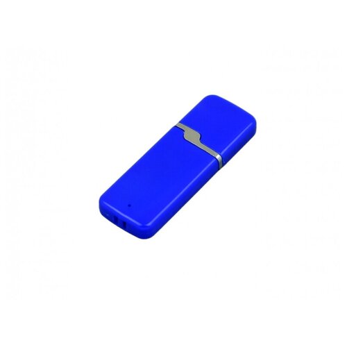 Промо флешка пластиковая с оригинальным колпачком (4 Гб / GB USB 2.0 Синий/Blue 004)