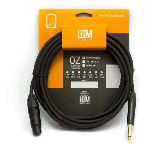 Аудио кабель XLR (папа) на 6.35 мм jack mono 7m / MHI-7 Leem / джек акустический аудио кабель, музыкальный кабель, шнур для микрофона, гитары
