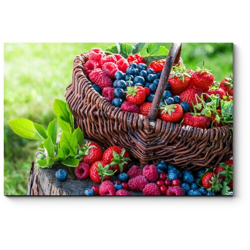 Модульная картина Корзинка с ягодами 60x40