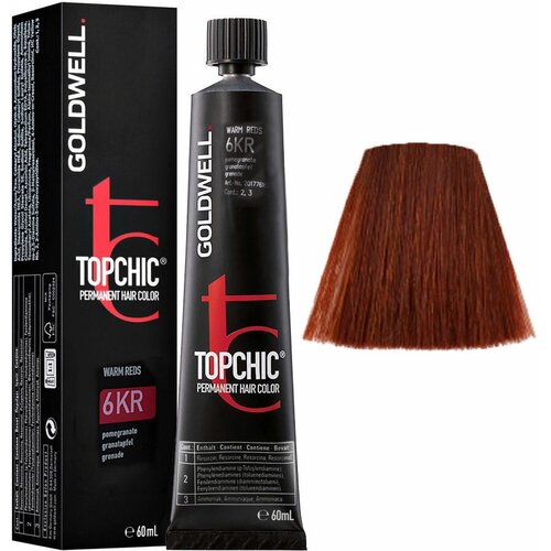 Goldwell Topchic стойкая крем-краска для волос, 6KR гранат, 60 мл