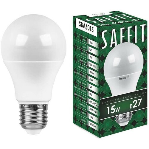 Saffit (10 шт.) Лампа светодиодная Saffit E27 15W 4000K матовая SBA6015 55011