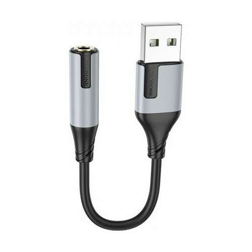 Аудио-переходник (адаптер) Borofone BV19 USB-3.5 мм, 0.15 м, черный