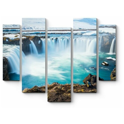Модульная картина Грандиозный водопад Исландии 141x114