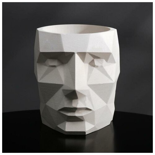Кашпо белое полигональное «Голова», 11 х 13 см 5270828