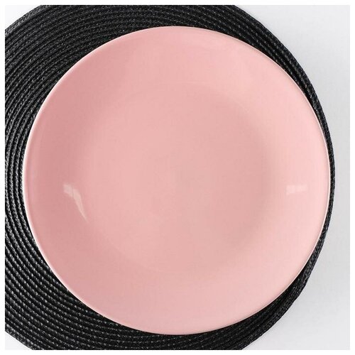 Тарелка обеденная Доляна "Пастель", d-27 см, цвет розовый (1 шт.)