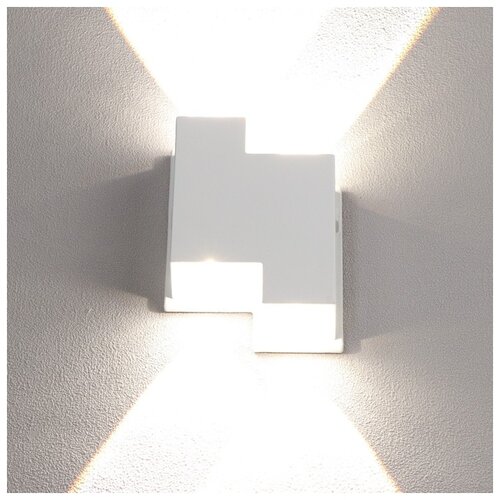 Сима-ленд Светильник фасадный Луч двухлучевой светодиодный, 4 Вт, лампы: 2 шт., цвет арматуры: белый, цвет плафона белый