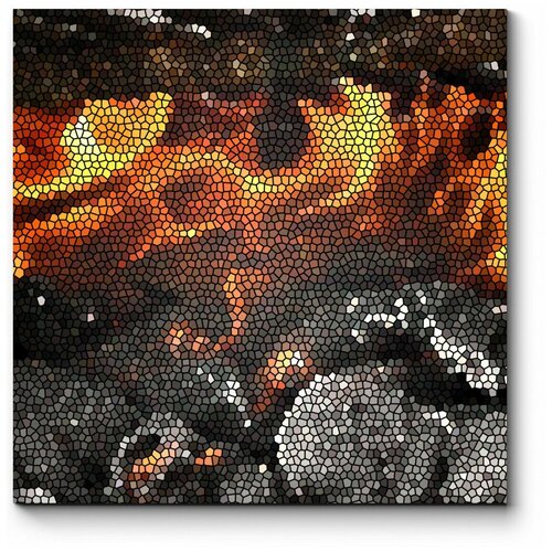 Модульная картина Согревающее пламя 90x90