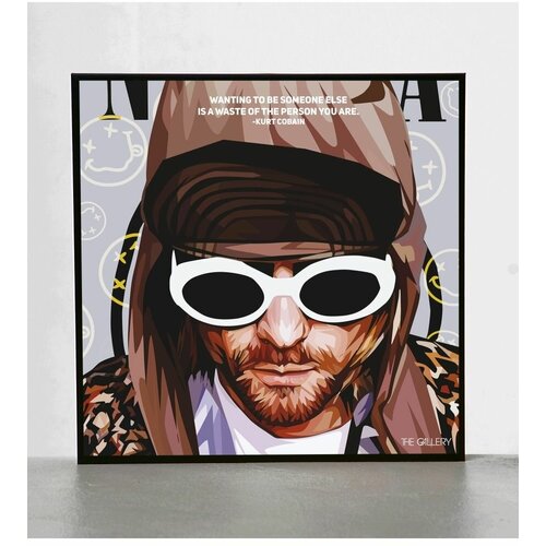 Картина постер Поп-арт Курт Кобейн Nirvana 50х50 см