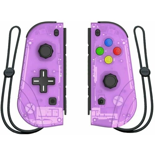 Joy - Con Геймпады с вибрацией беспроводные для Switch Nintendo 2 контроллера прозрачный фиолетовый