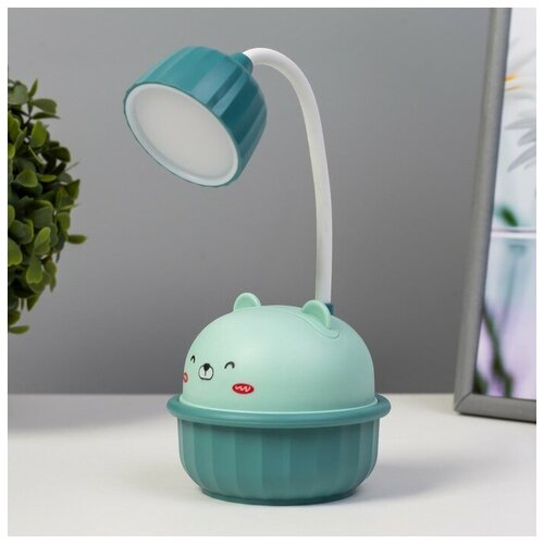 Настольная лампа "Мишка" LED 3Вт USB голубой 8,6х8,6х20,5 см