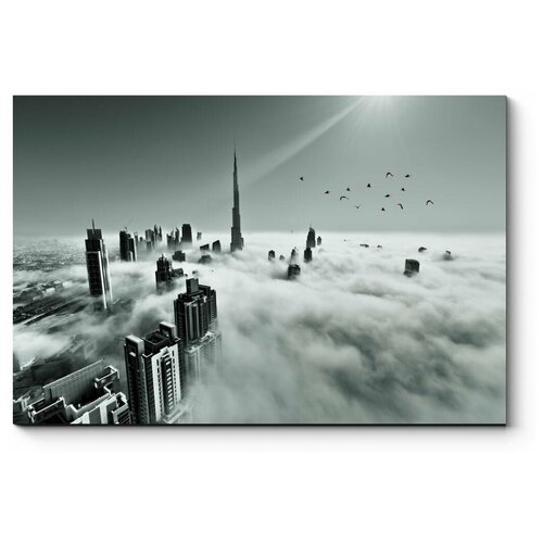 Модульная картина Крыши Дубая над облаками 140x93