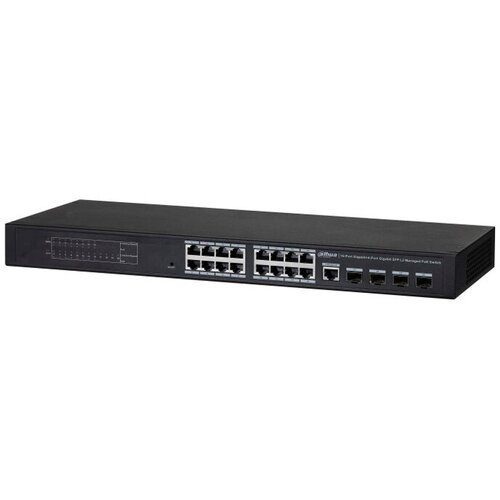 Коммутатор Dahua DH-PFS4420-16GT-240 с PoE уровня L2 black