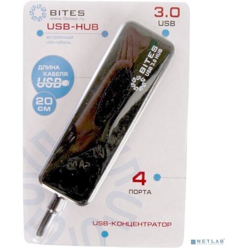 5bites USB-концентраторы HB34-310BK Концентратор 4 USB3.0 USB PLUG BLACK