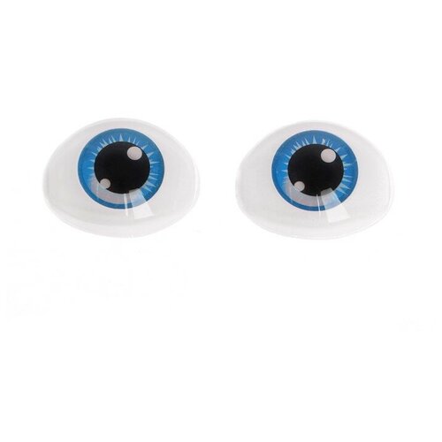 Глаза, набор 10 шт, размер 1 шт: 11,6×15,5 мм, цвет синий