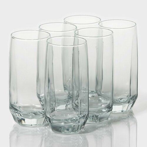 Набор стеклянных стаканов «Алмаз», 385 мл, 6,2×14,2 см, 6 шт