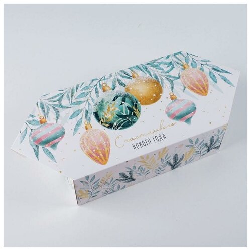 Сборная коробка‒конфета «Акварельный новый год», 14 × 22 × 8 см