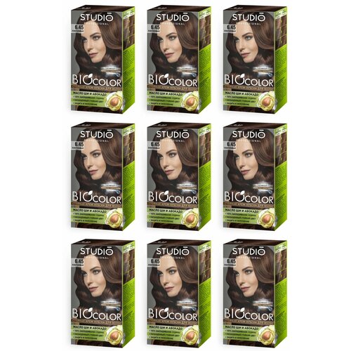 Studio Professional Essem Hair Крем-краска для волос Biocolor 6.45 Каштановый 115 мл, 9 шт