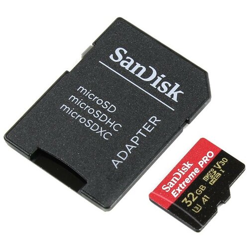 Карта памяти 32Gb - SanDisk Extreme Pro - Micro Secure Digital Class 10 SDSQXCG-032G-GN6MA (Оригинальная