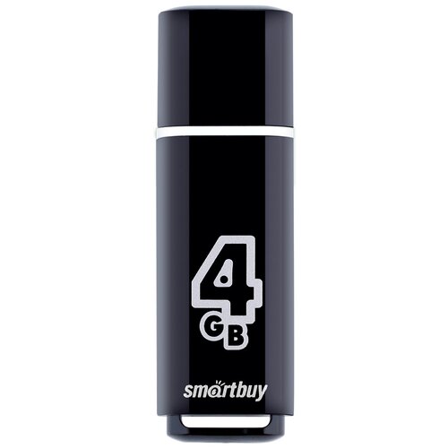 Флешка SmartBuy Glossy USB 2.0 4 ГБ, 1 шт., смолистый черный