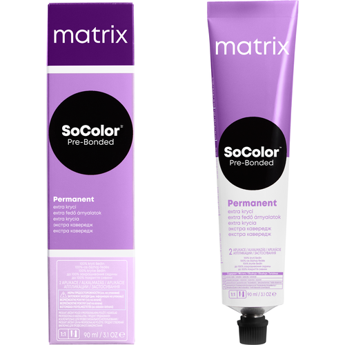 Matrix SoColor Pre-bonded стойкая крем-краска для седых волос Extra coverage, 505NA светлый шатен натуральный пепельный, 90 мл