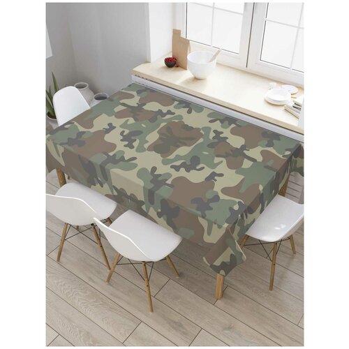 Скатерть прямоугольная JoyArty на кухонный стол "Военный камуфляж" из оксфорда, 120x145 см
