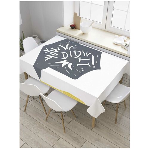Скатерть прямоугольная JoyArty на кухонный стол "Поддержка на конгломератке" из оксфорда, 120x145 см