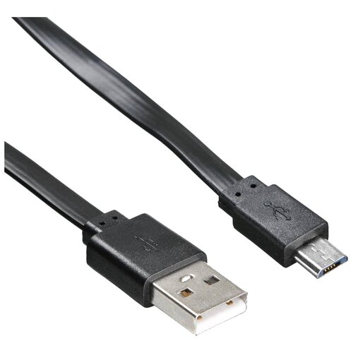 Кабель Buro USB - microUSB, BHP MICROUSB 1M FLAT, 1 м, черный