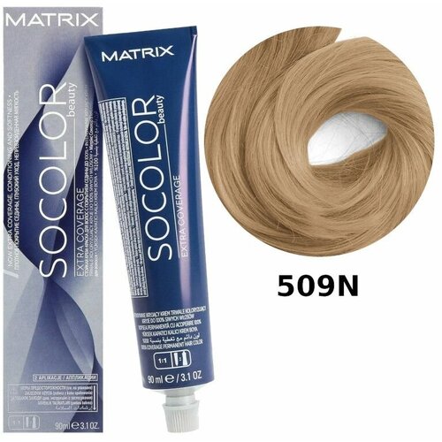 Matrix SoColor Pre-bonded стойкая крем-краска для седых волос Extra coverage, 509N очень светлый блондин, 90 мл
