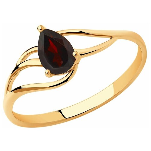 Кольцо Diamant, красное золото, 585 проба, гранат, размер 16.5