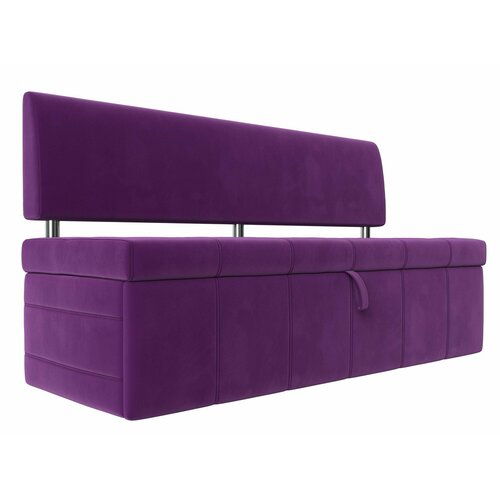 Кухонный прямой диван-кровать Стоун, Микровельвет фиолетовый