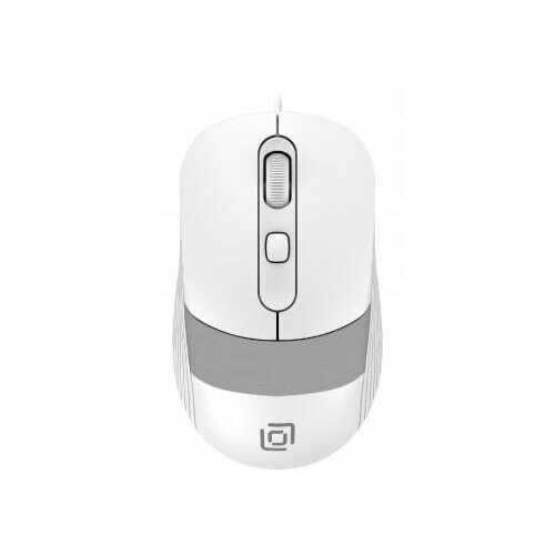 Мышь Oklick Оклик 310M белый/серый оптическая (2400dpi) USB для ноутбука (3but)