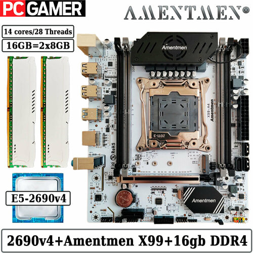 Комплект материнская плата Amentmen X99 A4 + Xeon 2690V4 + 16GB DDR4 ECC REG