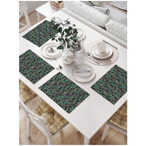Комплект салфеток JoyArty "Цветной перелив пальмовых листьев" для сервировки стола (32х46 см, 4 шт.)
